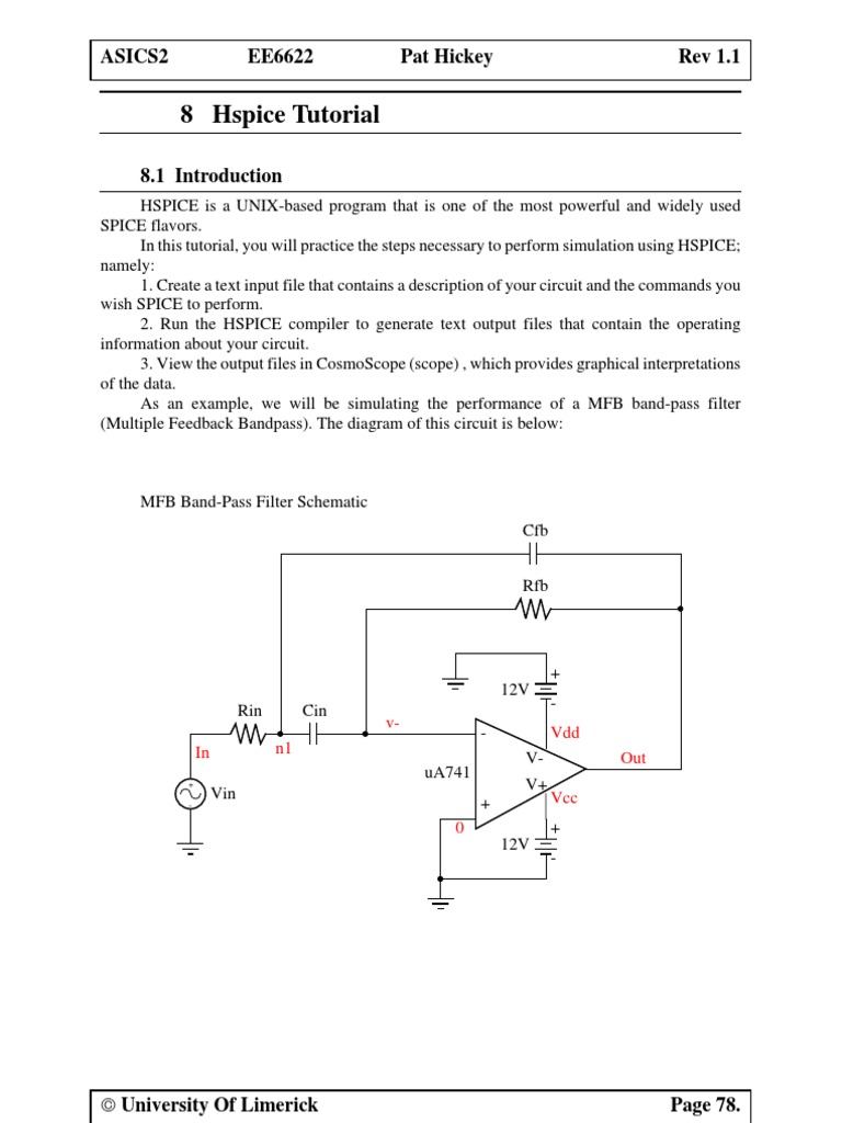 c8 Hspice Tutorial | PDF | Spice | Computer Engineering