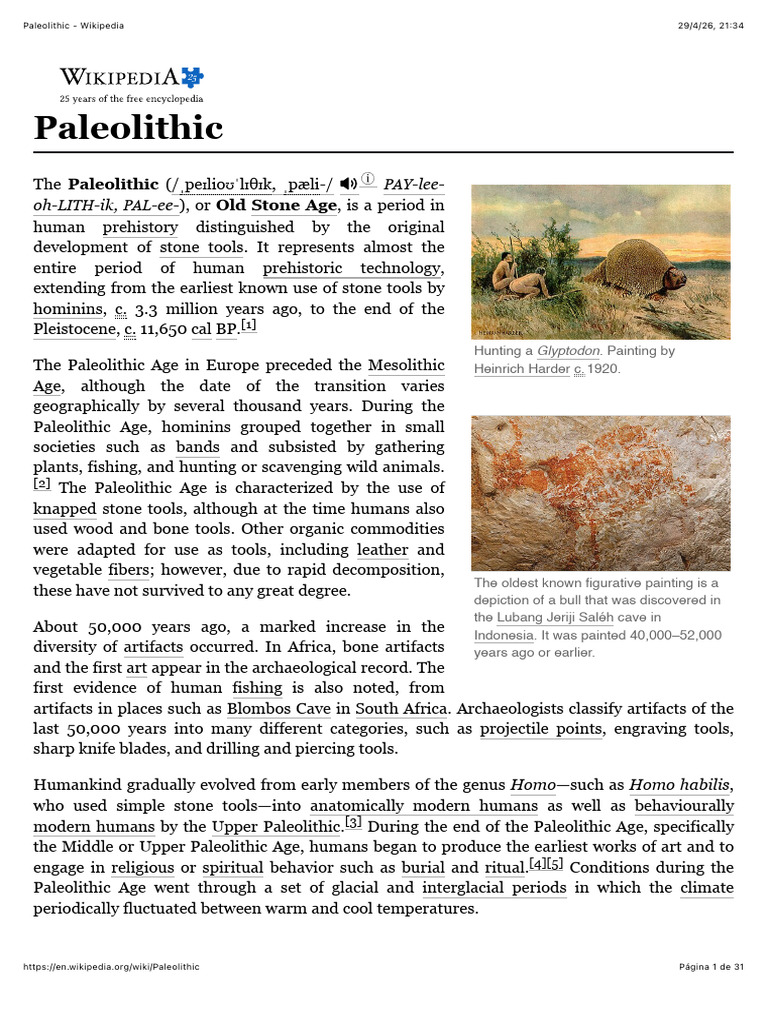 Paleolithic | PDF | Paleolithic | Homo