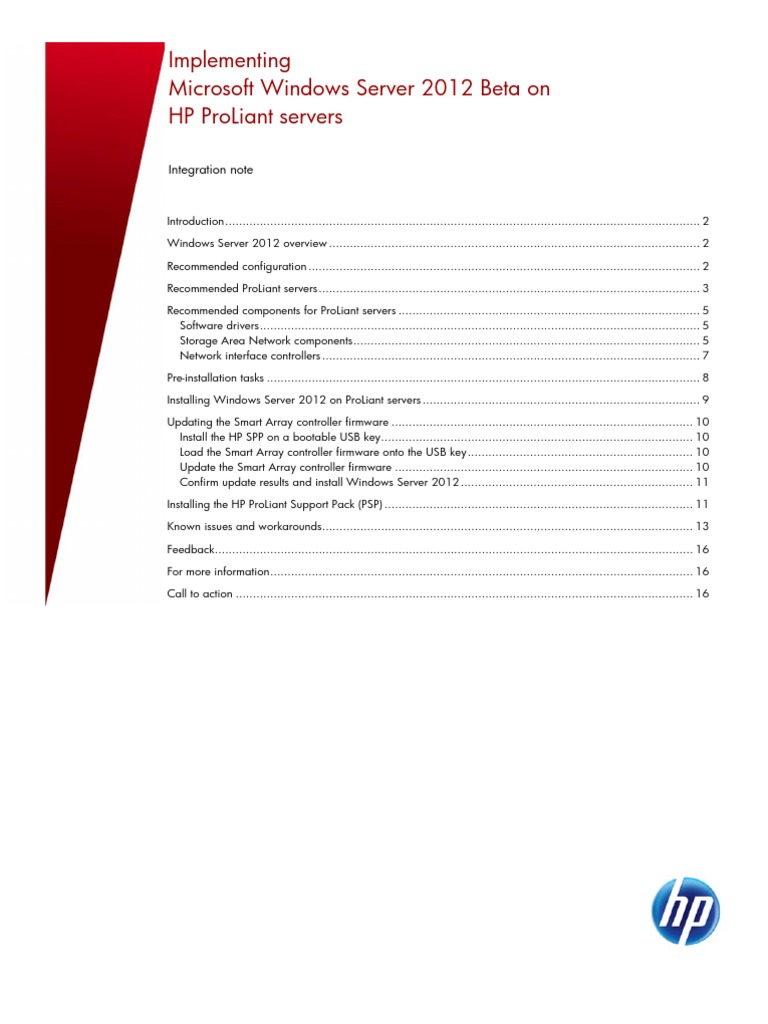 Implementing Microsoft Windows Server 2012 Beta On HP ProLiant Servers ...
