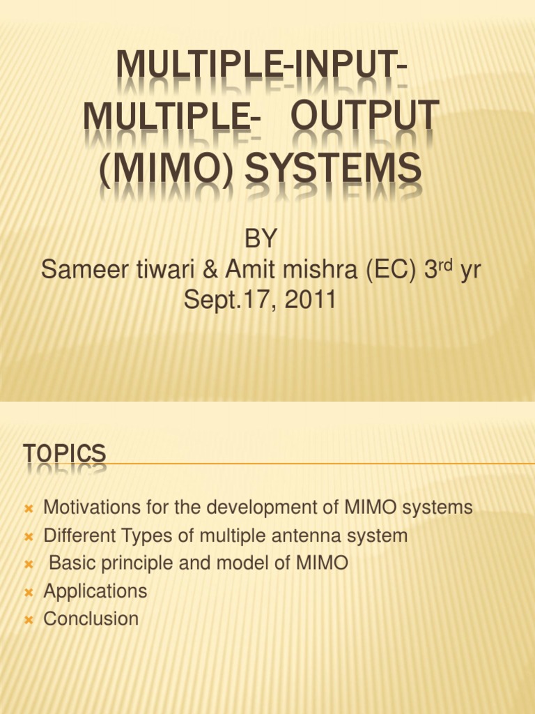 Mimo PPT P | PDF | Mimo | Broadcast Engineering