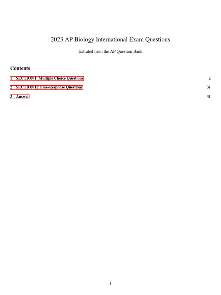 AP bio 2023 | PDF | Cell Membrane | Cell (Biology)
