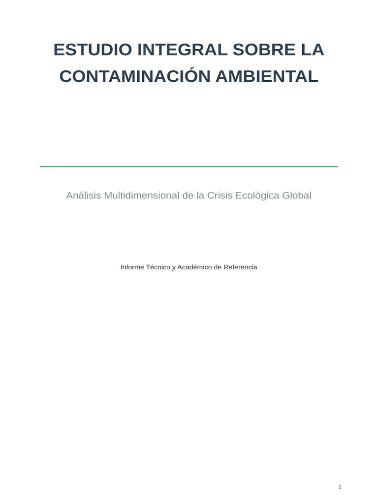 Estudio_Integral_Contaminacion_Ambiental | PDF | Contaminación | La ...