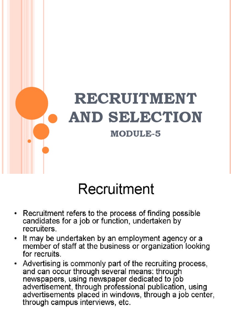 HRM Module 5 | PDF | Recruitment | Psychological Evaluation