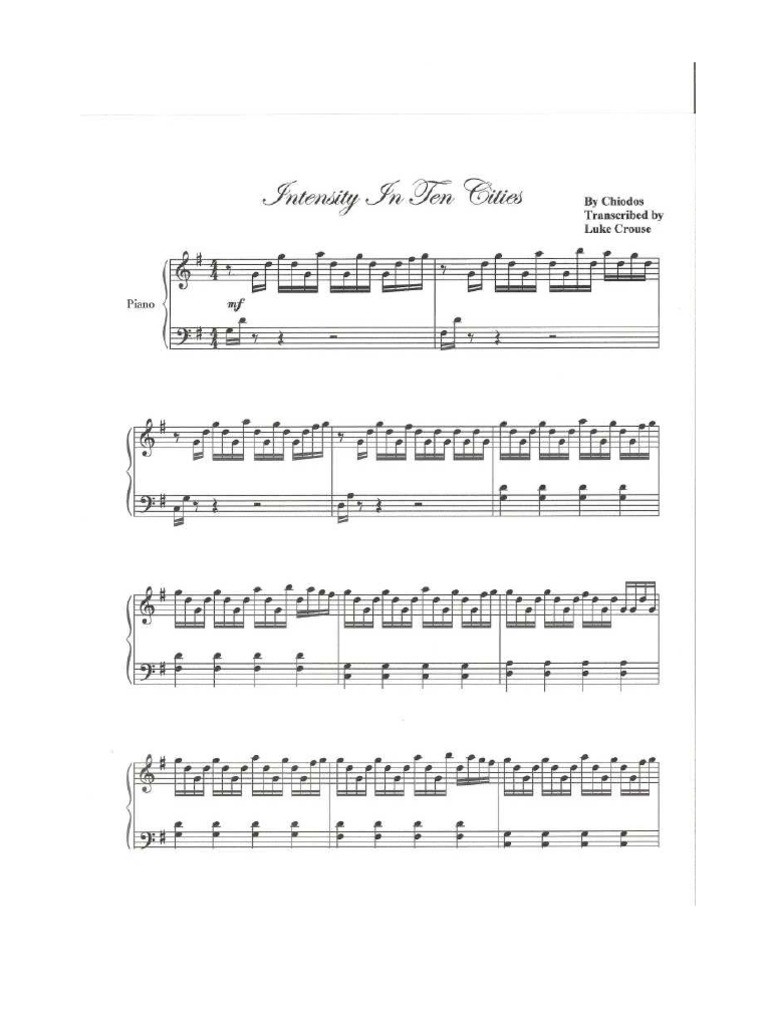 Intensity in Ten Cities Sheet Music | PDF