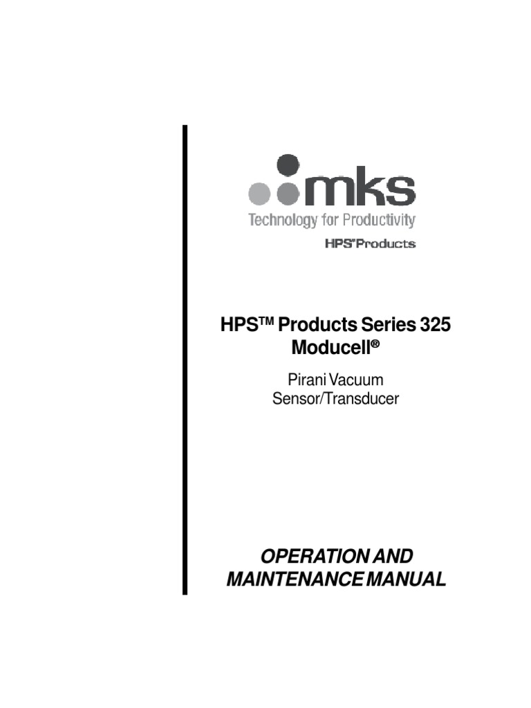 Autosorb 1 Manual Transducer 325 Moducell MKS Inst | PDF | Operational ...