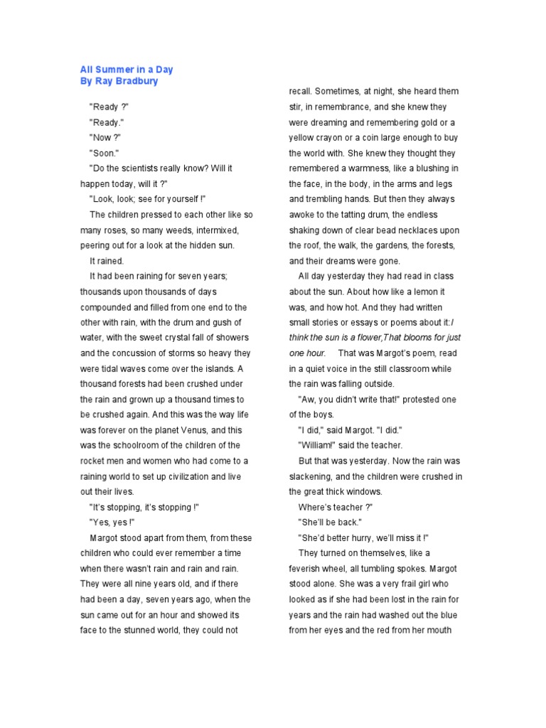 All Summer in a Day | Nature