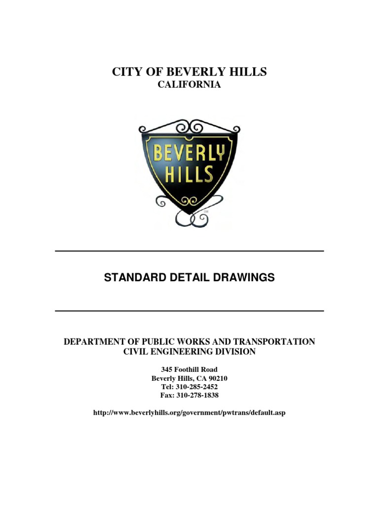 Beverly Hills Standard Detail Drawings | PDF | Storm Drain | Drainage