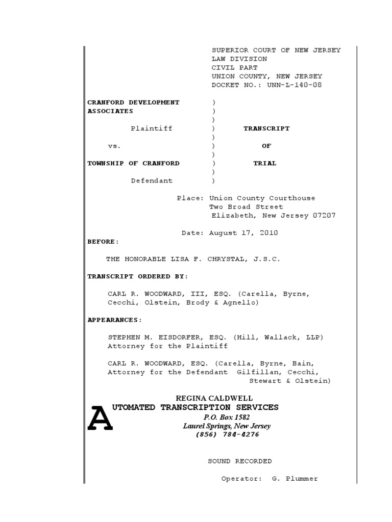 Transcript 8.17.10 Slachetka Cross McKenzie | PDF | Mixed Use ...