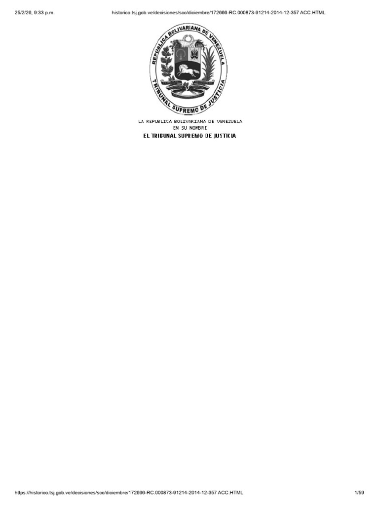 Historico.tsj.Gob.ve Decisiones Scc Diciembre 172666-RC.000873-91214 ...