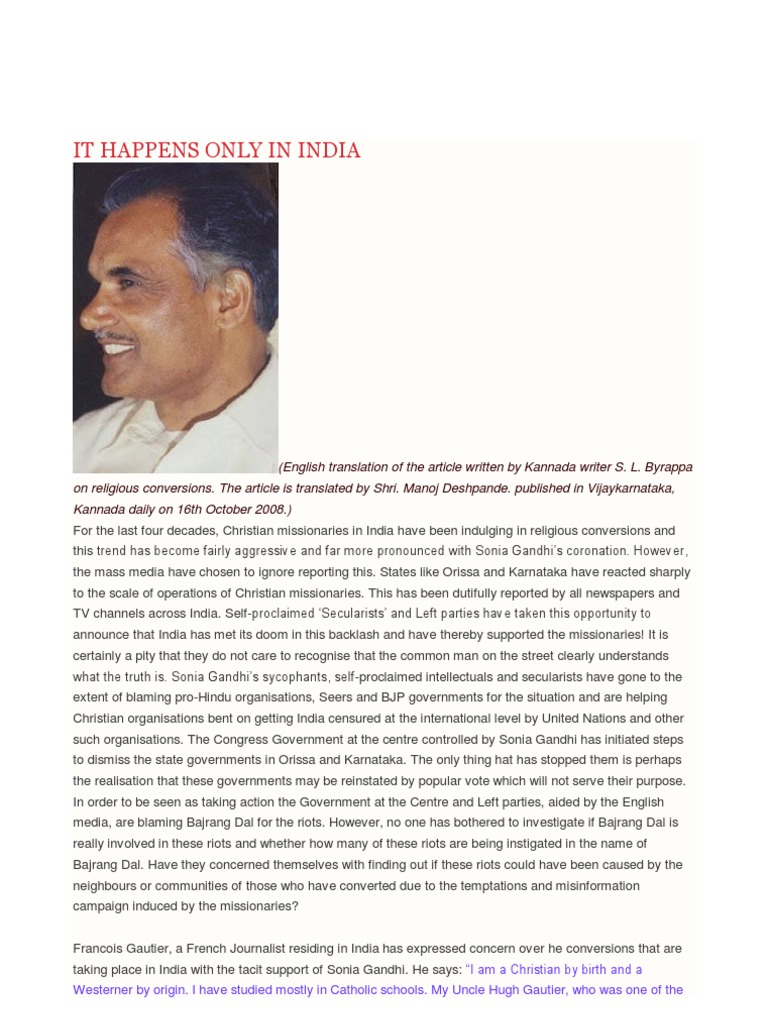 Religious Conversions in India: A Critique | PDF | Religious Conversion ...