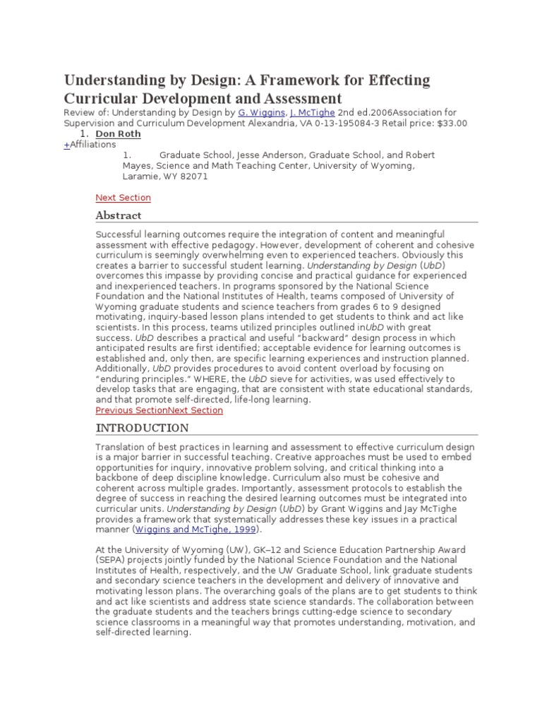 Understanding by Design | Download Free PDF | Educational Assessment ...