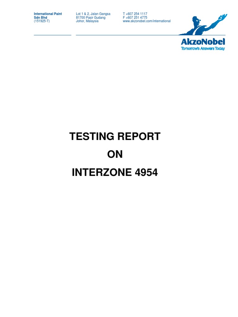 Interzone 954 Antifungus Report | PDF | Paint | Chemistry