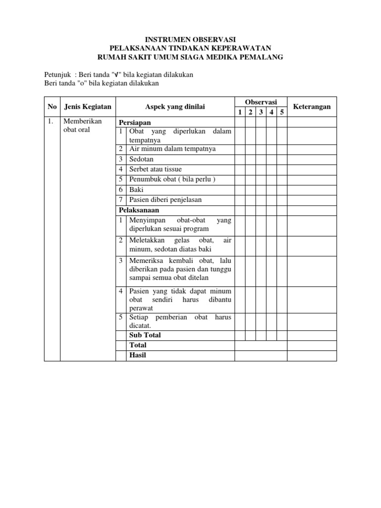 Instrumen Observasi | PDF