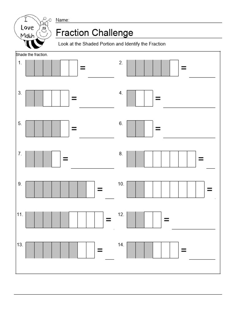 Identify Fractions Worksheet 3 | PDF