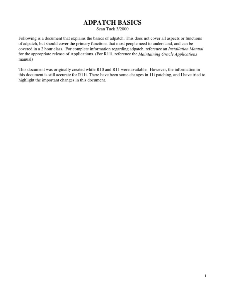 Adpatch Basics | PDF