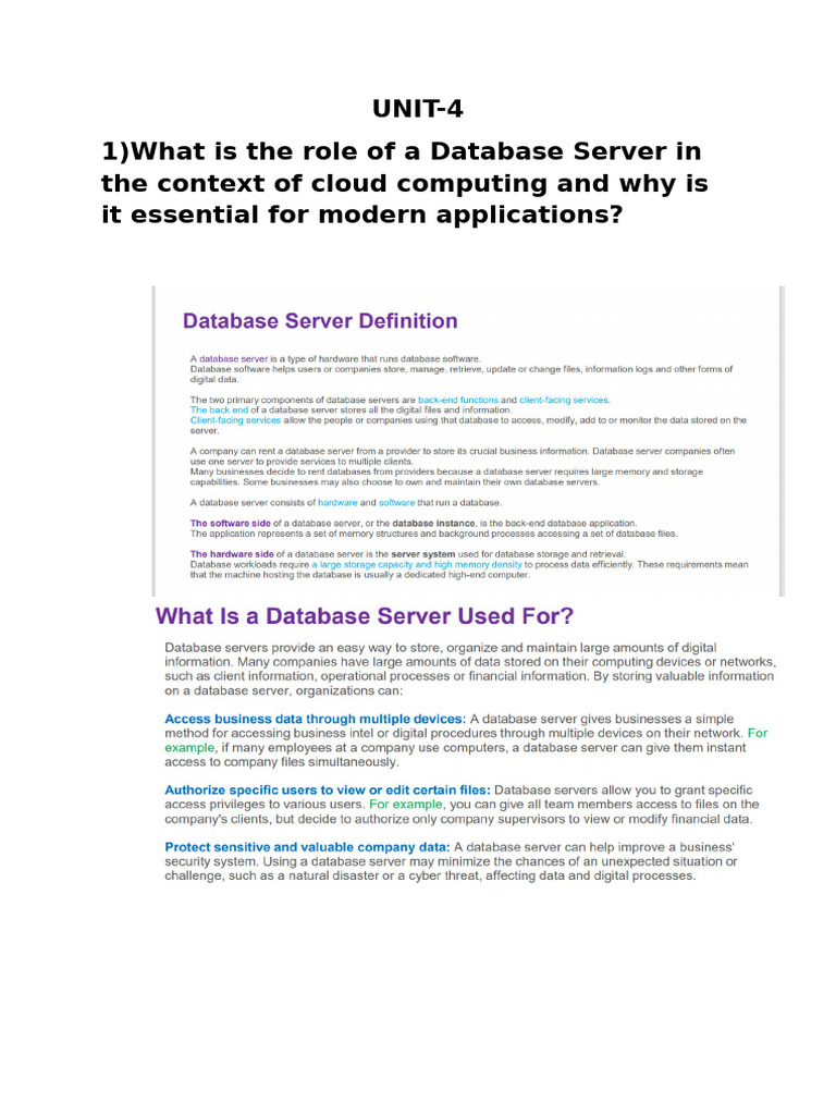 Unit4cf Ans | PDF | Cloud Computing | Databases