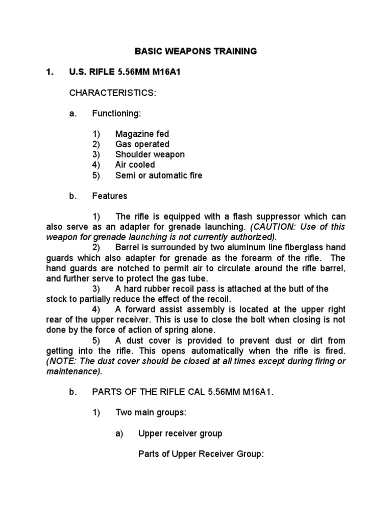 Basic Weapons Training | PDF | Rifle | Trigger (Firearms)