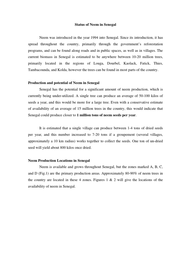 Neem Industry Insights for Senegal | PDF | Senegal | Exports