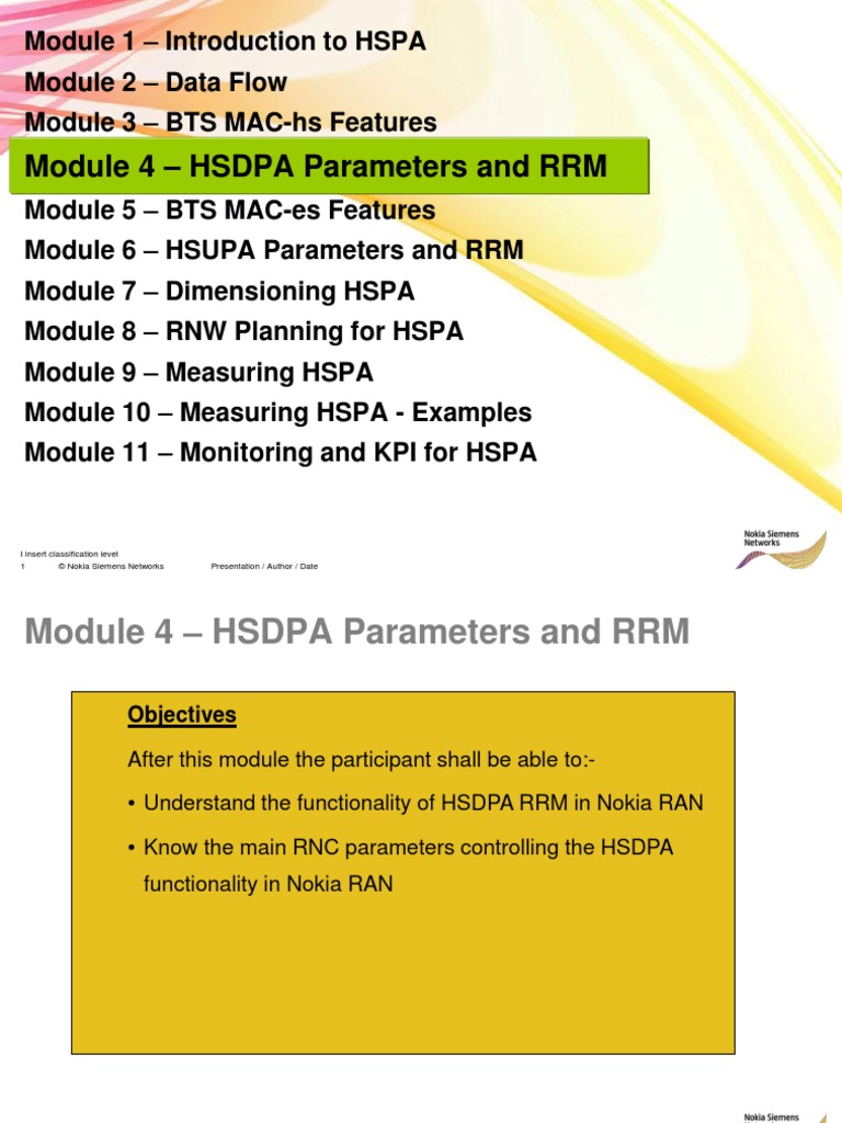 HSPA+Planning+Training+Module+04+ +HSDPA+Parameters+and+RRM | PDF | High Speed Packet Access ...