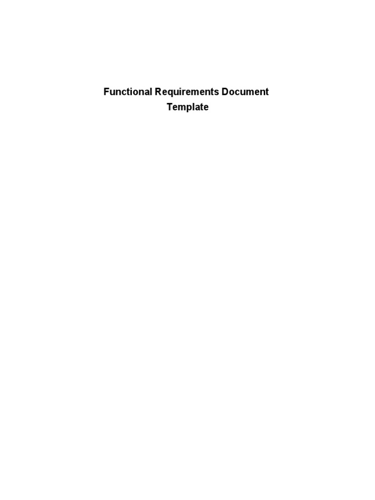 Functional Requirements Document Template | PDF