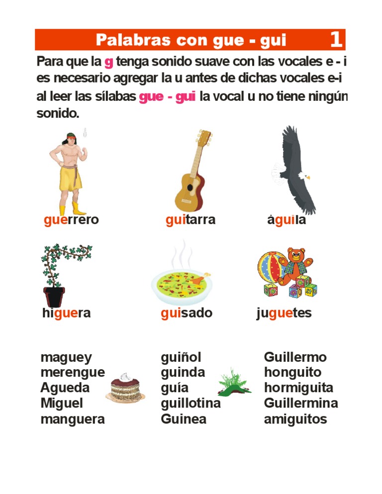 Lam01 Palabras Con Gue Gui | PDF