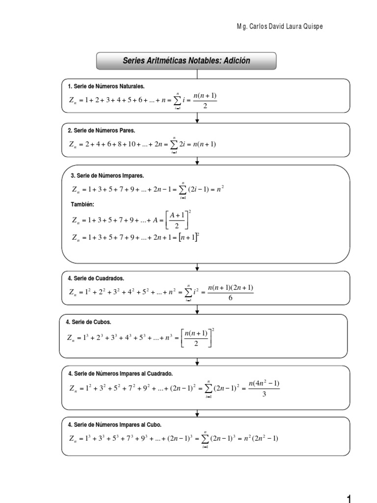 Series Arirtméticas Notables | PDF