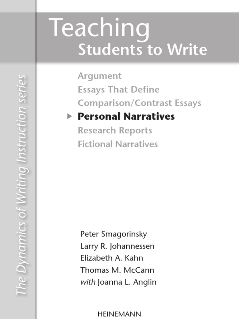 Smagorinsky Personal Narratives | PDF | Narrative | Teachers