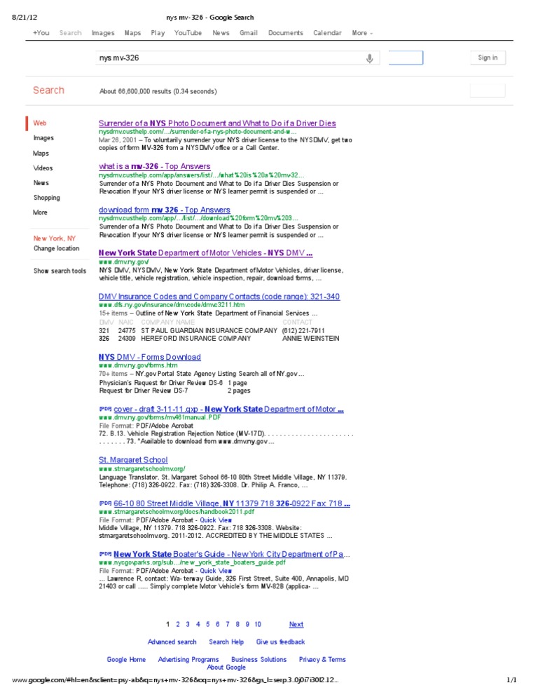 Nys Mv-326 - Form Used To Cancel Your Driver's License | PDF | Department Of Motor Vehicles ...