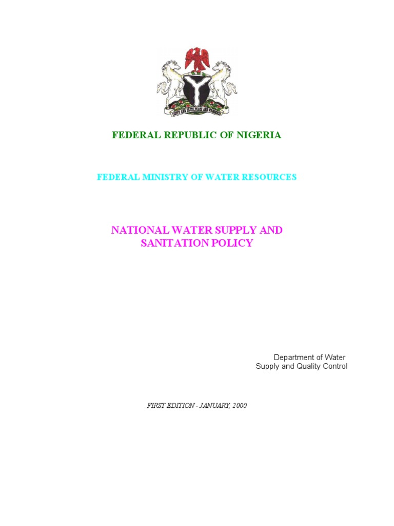 National Water Supply and Sanitation Policy | PDF | Water Supply ...