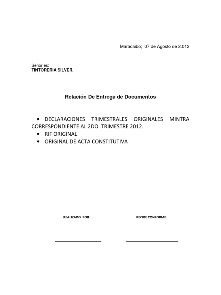 Modelo de Nota de Entrega