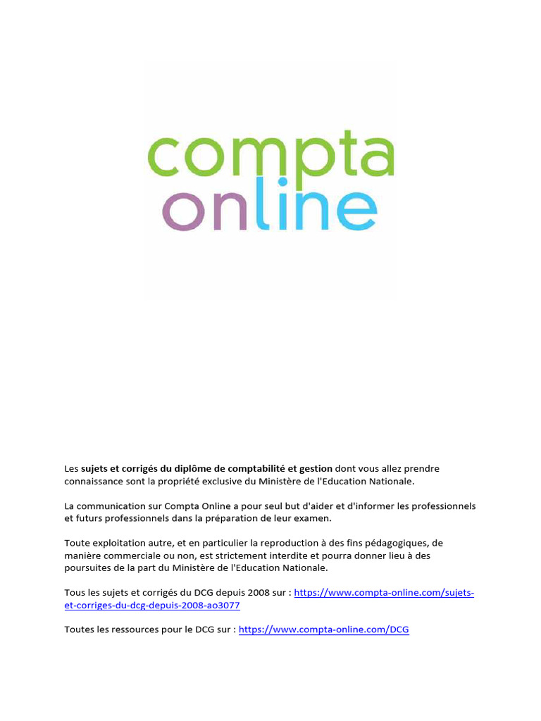Sujet 2020 Dcg Ue1 Introduction Au Droit Compresse | PDF | Intelligence
