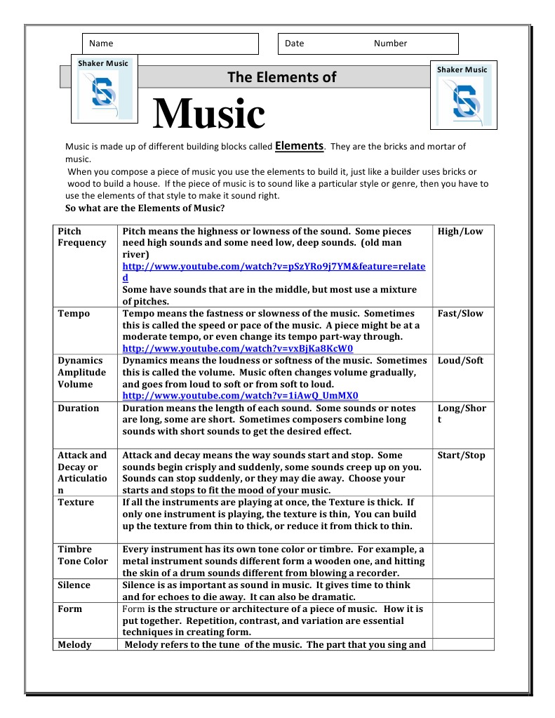 Elements of Music Chart Definitions | Harmony | Pitch (Music)