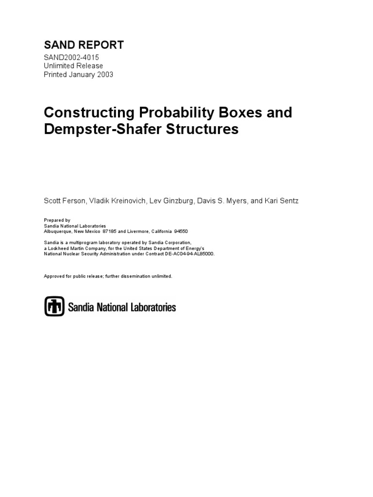 Constructing Probability Boxes and Dempster Shafer Structures | PDF ...