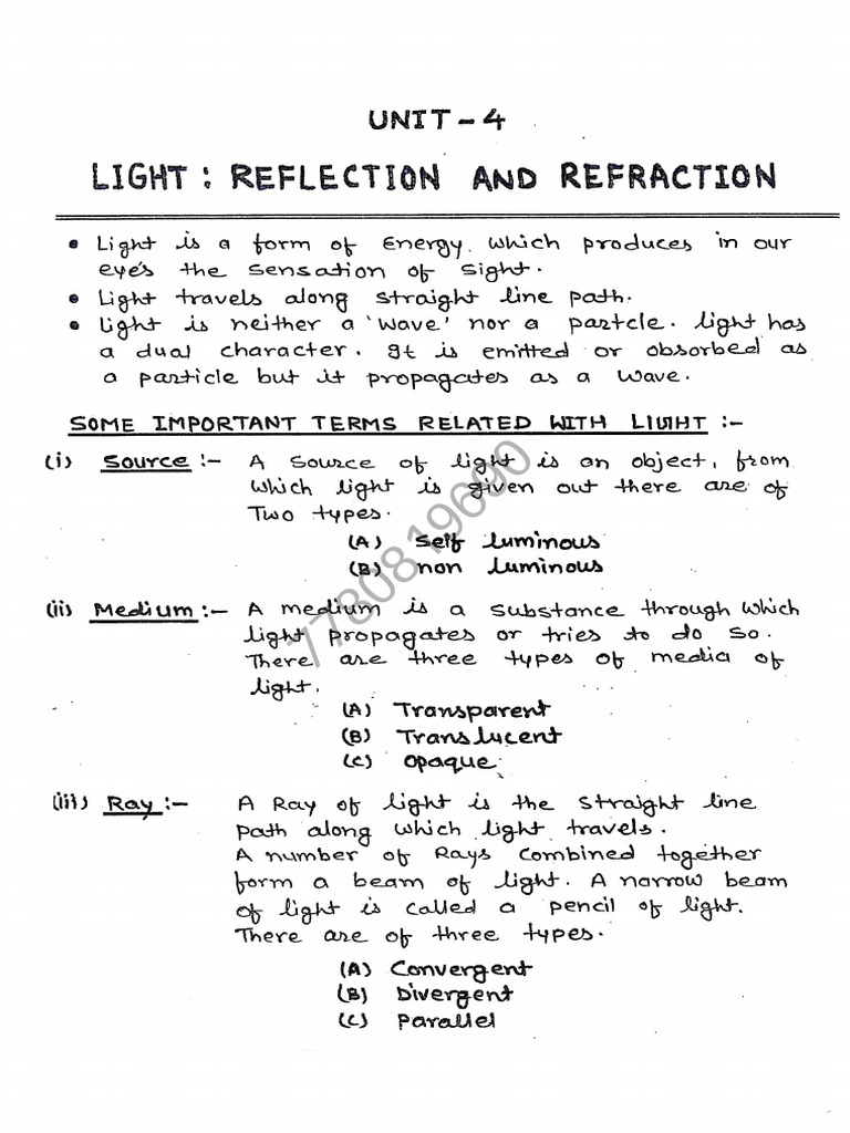 Light Reflection and Refraction | PDF
