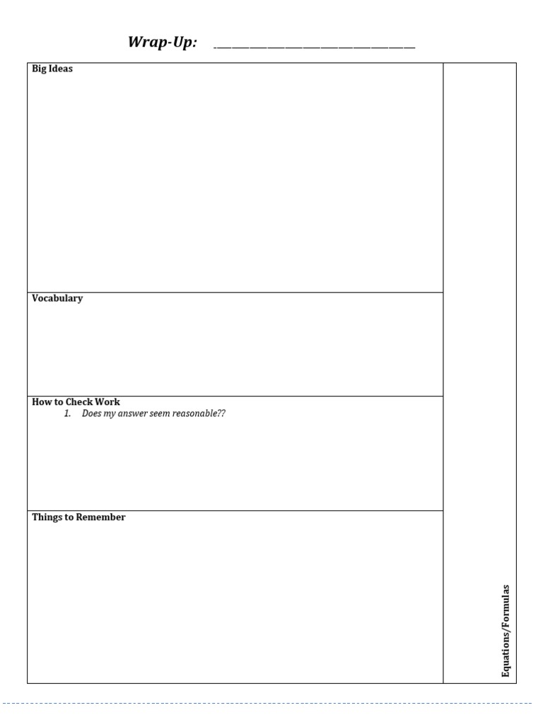 Math Wrap-Up: Key Concepts & Checkpoints | PDF