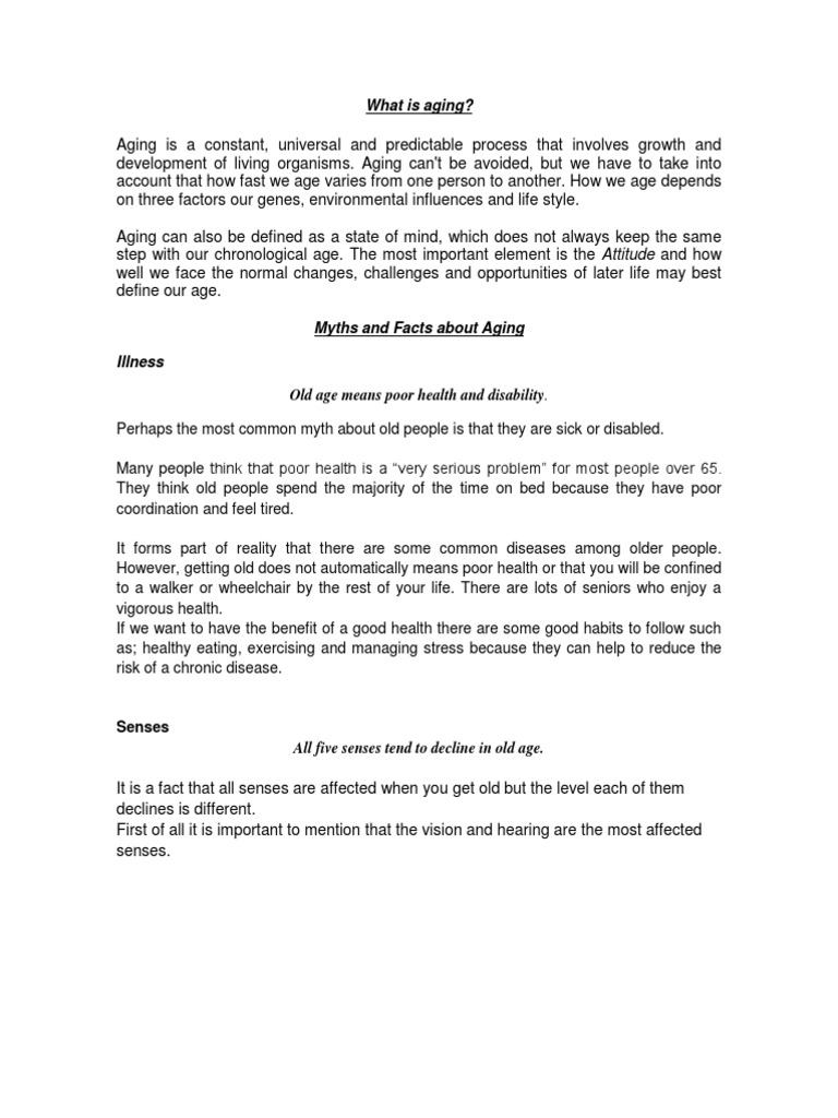 Debunking Aging Myths and Facts | PDF | Old Age | Ageing
