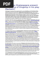 Kingship Themes in Macbeth Explained | PDF | Macbeth