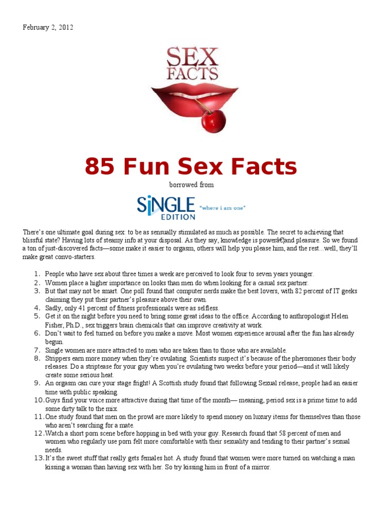 85 Intriguing Sex Facts for Pleasure | PDF | Science & Mathematics ...