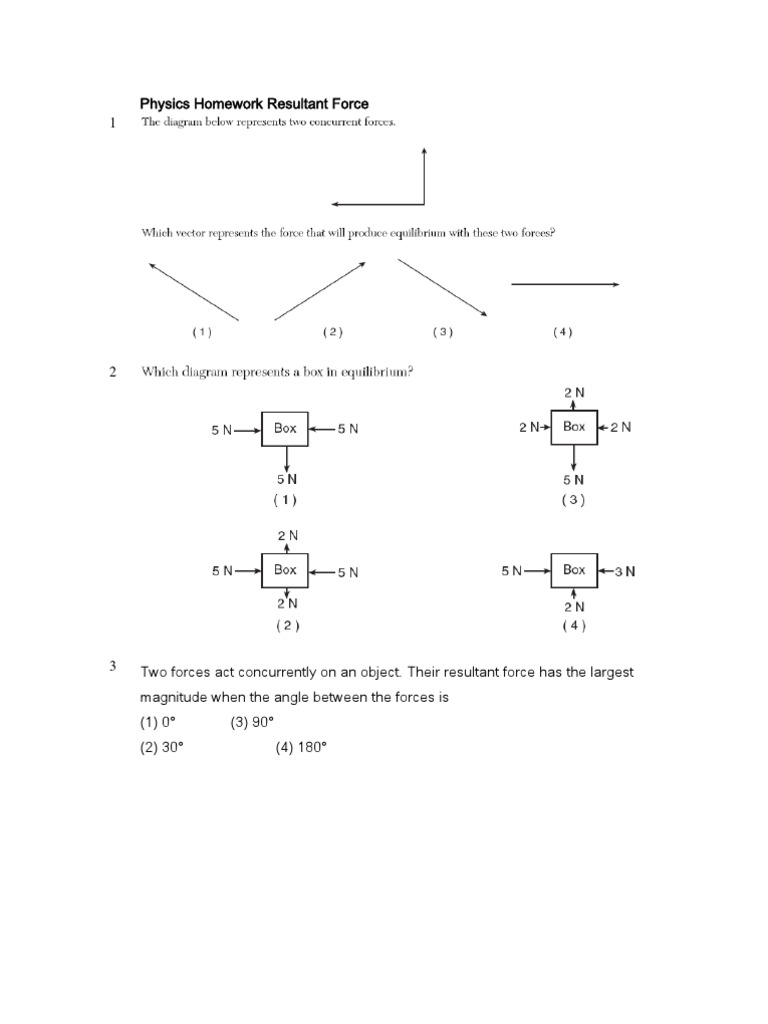 Resultant Force Calculations in Physics | PDF | Force | Euclidean Vector