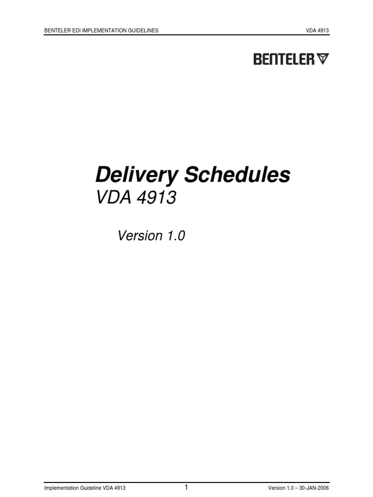 Delivery Schedules VDA 4913 | Electronic Data Interchange | Packaging ...