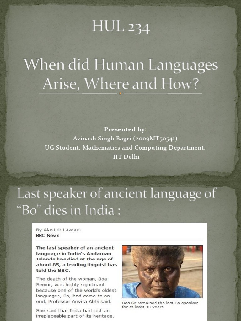 Origins and Theories of Human Language | PDF | Origin Of Language ...