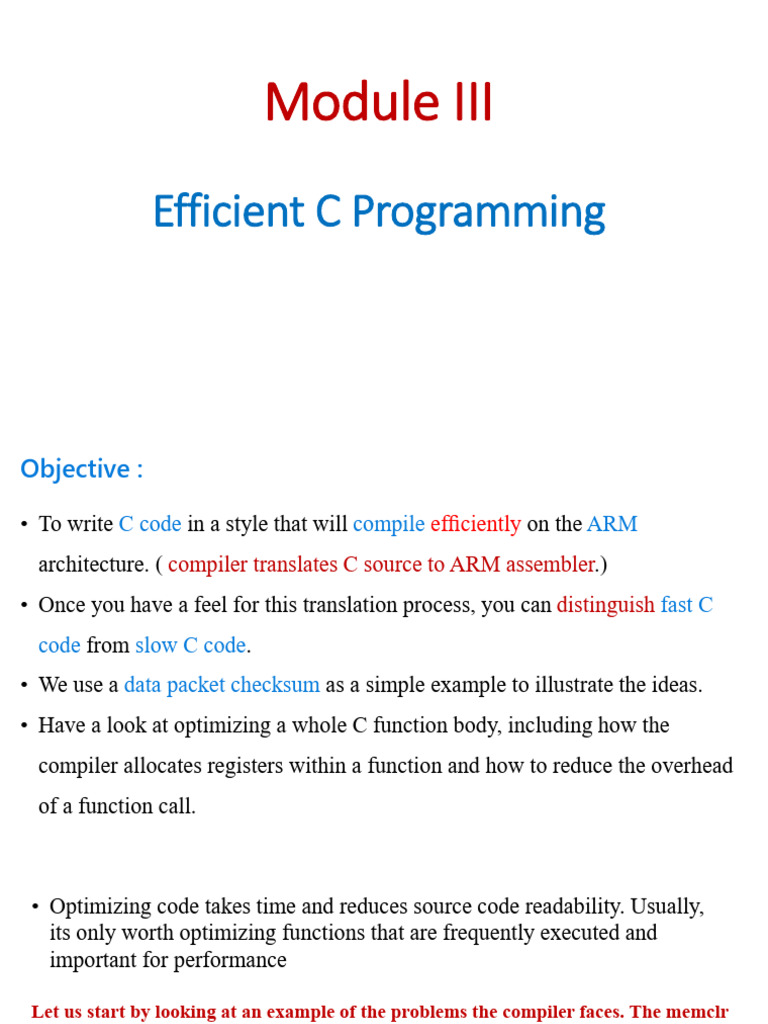 module 3_Efficient C Programming | PDF | Integer (Computer Science) | C ...