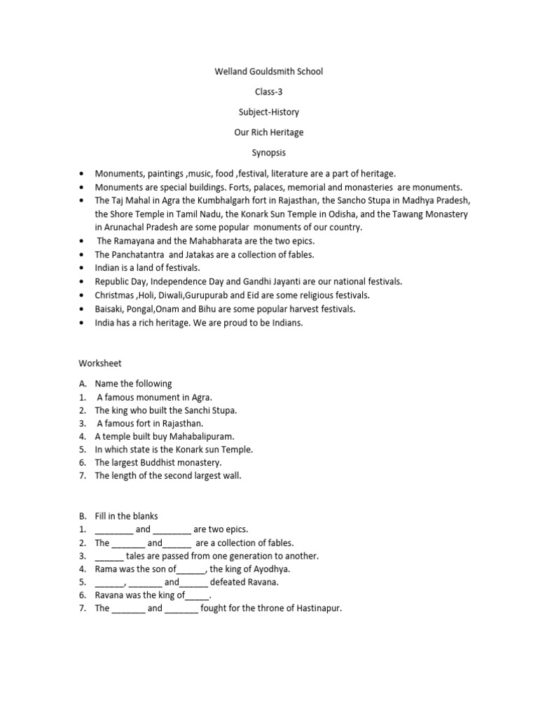 Class 3 History Our Rich Heritage | PDF | Festival | Rama