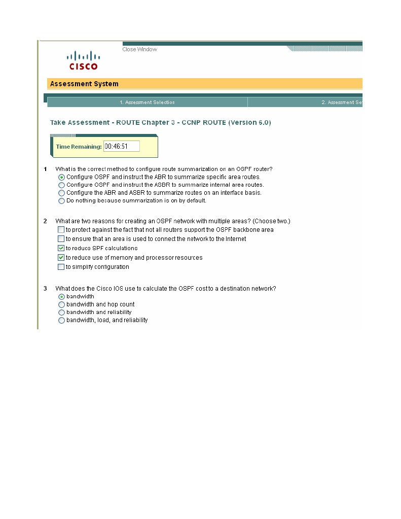 CCNP Route Chapter 3 Exam.. | PDF