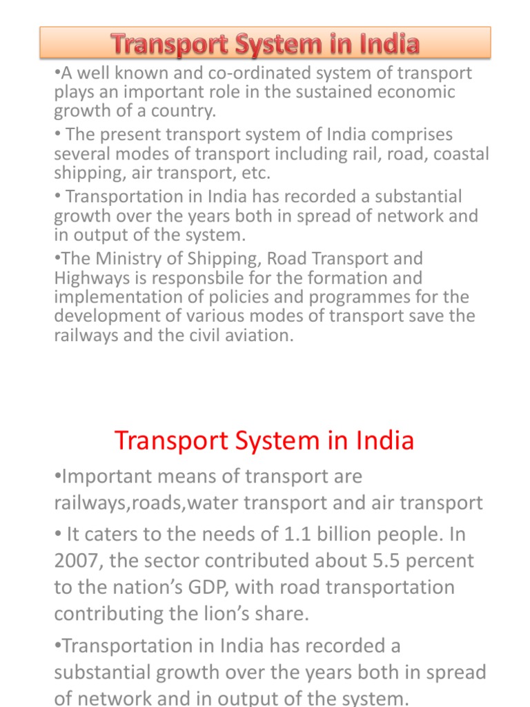 Overview of India's Transport System | PDF | Track Gauge | Rail Transport