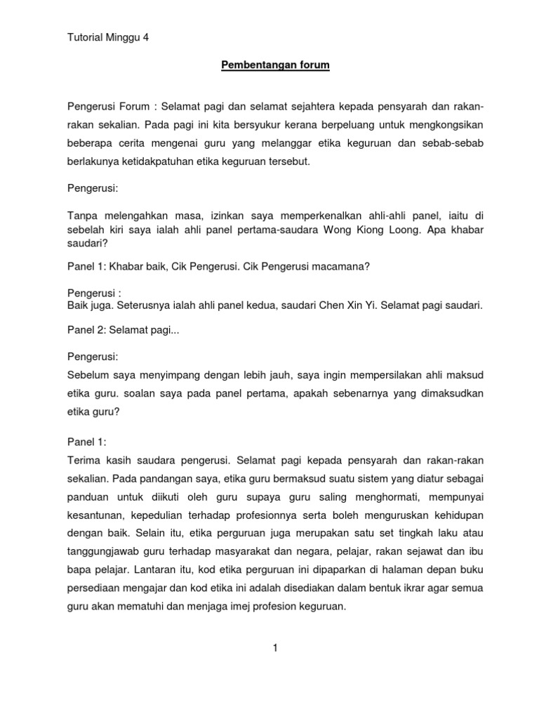Pembentangan Forum - Tutorial m4 | PDF