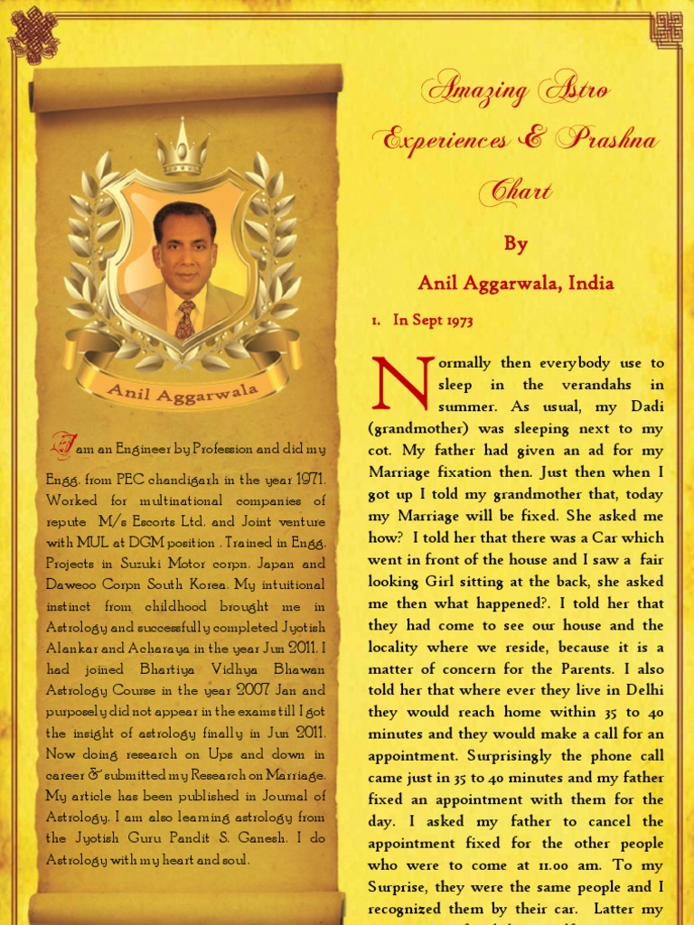 Amazing Astro Experiences and Prash Na Color | PDF | Planets In Astrology | Horoscope