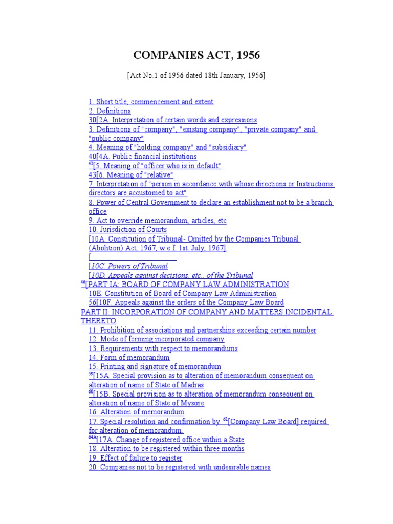 Companies Act | PDF | Business