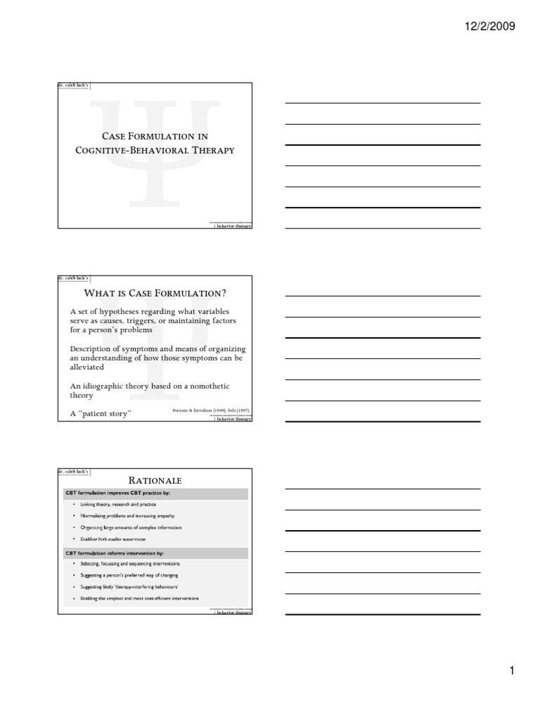 02 - Case Formulation | PDF | Cognitive Behavioral Therapy | Psychotherapy