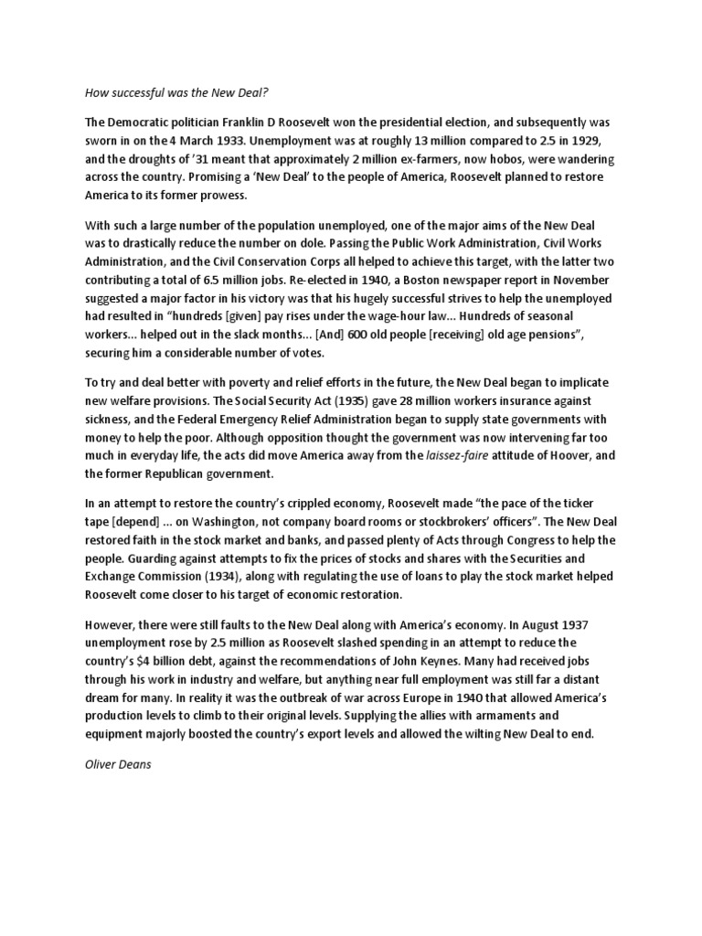 An Analysis of the Successes and Shortcomings of Franklin D. Roosevelt ...